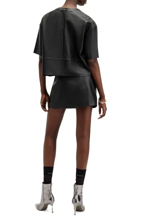 ALLSAINTS Renai Leather Miniskirt - Black