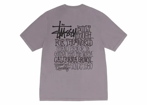 StüSsy California Grown Pigment Dyed Tee Shirt - Shark | Editorialist