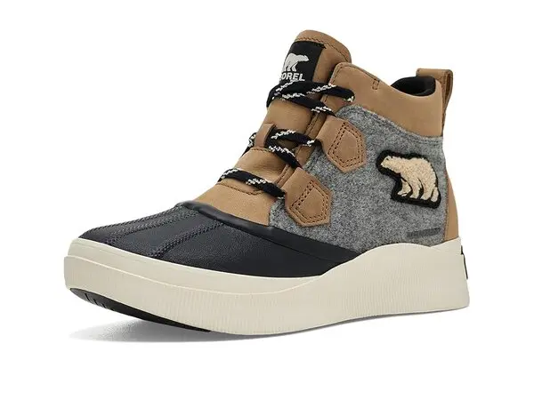 Sorel Waterproof Lace-up Leather And Suede Boots - Caribou Buff/black