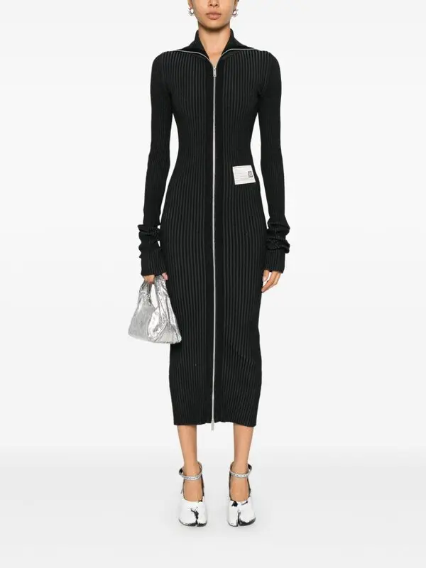 Mihara Yasuhiro Logo-patch Midi Dress - Black