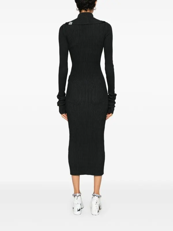 Mihara Yasuhiro Logo-patch Midi Dress - Black