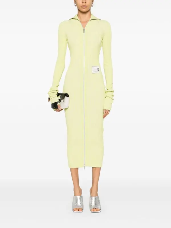 Mihara Yasuhiro Logo-patch Midi Dress - Yellow