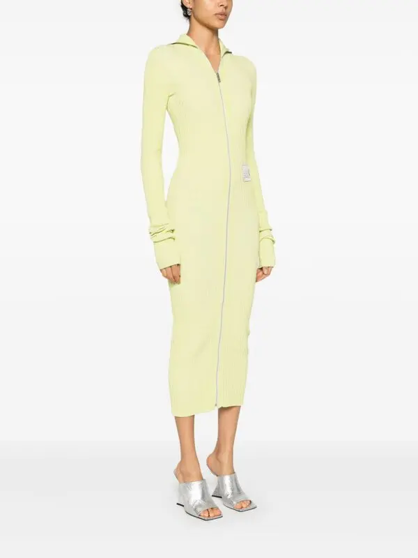 Mihara Yasuhiro Logo-patch Midi Dress - Yellow