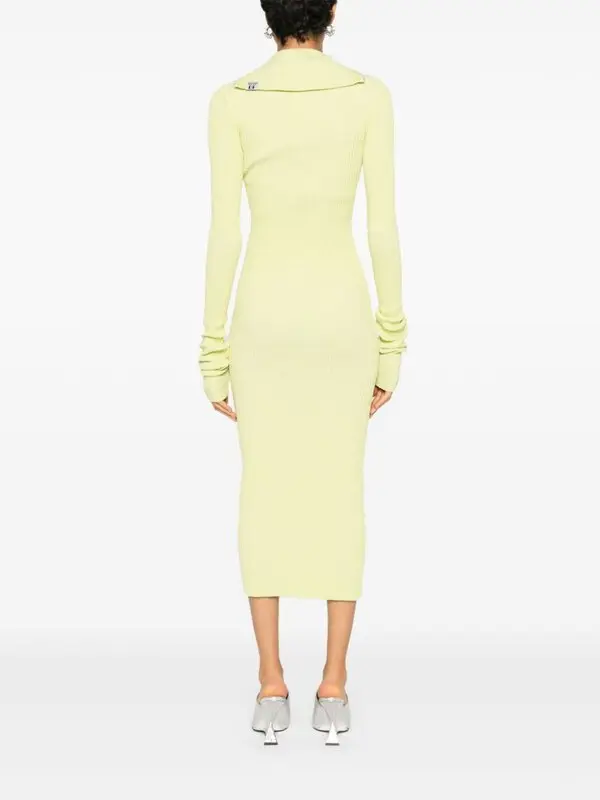 Mihara Yasuhiro Logo-patch Midi Dress - Yellow