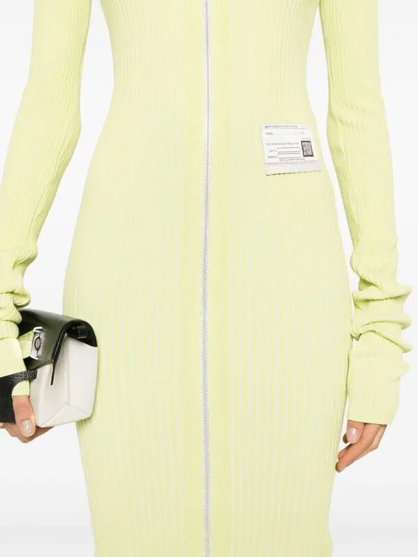 Mihara Yasuhiro Logo-patch Midi Dress - Yellow