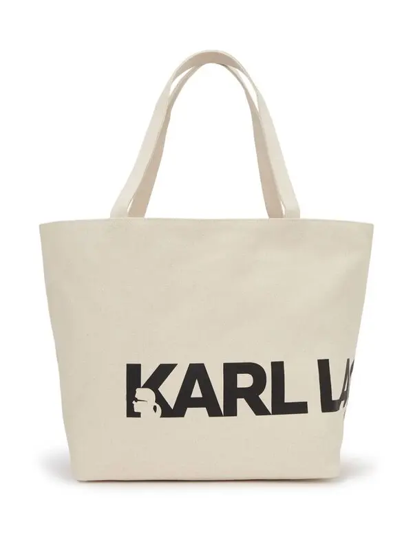 Karl Lagerfeld K/essential Oversized-logo Tote Bag - Neutrals