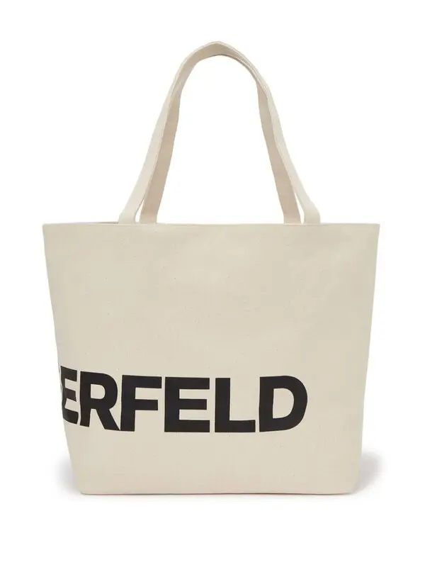 Karl Lagerfeld K/essential Oversized-logo Tote Bag - Neutrals