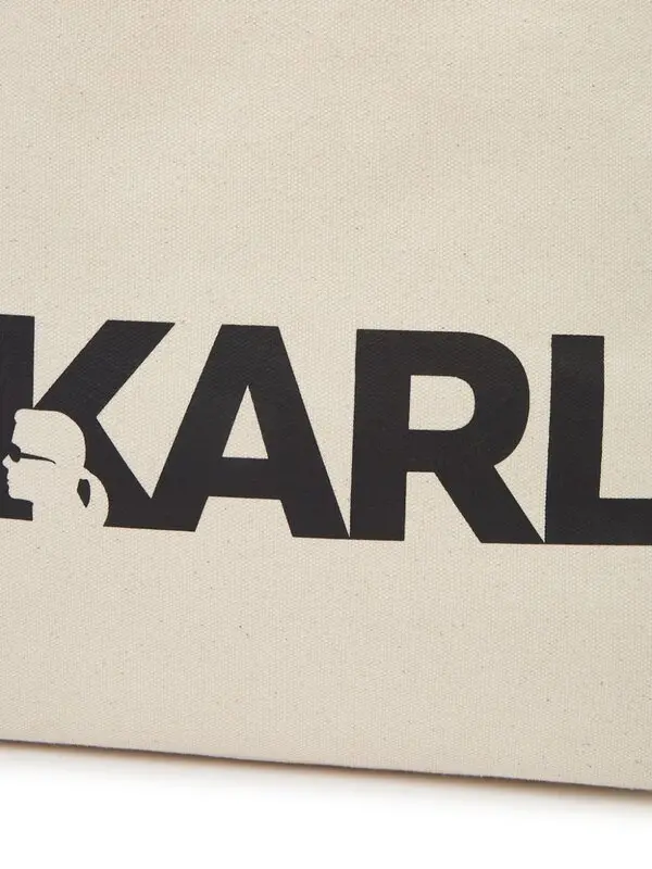 Karl Lagerfeld K/essential Oversized-logo Tote Bag - Neutrals