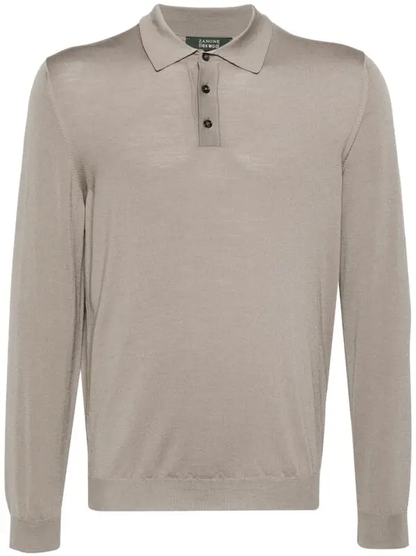 ZANONE Fine-knit Polo Shirt - Brown