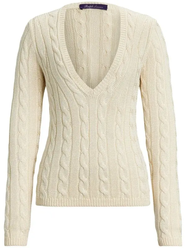 Ralph Lauren Cable-knit Silk Jumper - White