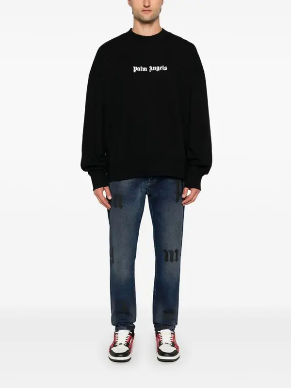 Palm Angels Logo Print Crewneck Sweatshirt