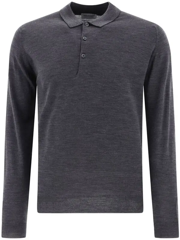 John Smedley Merino Wool Polo Shirt - Grey