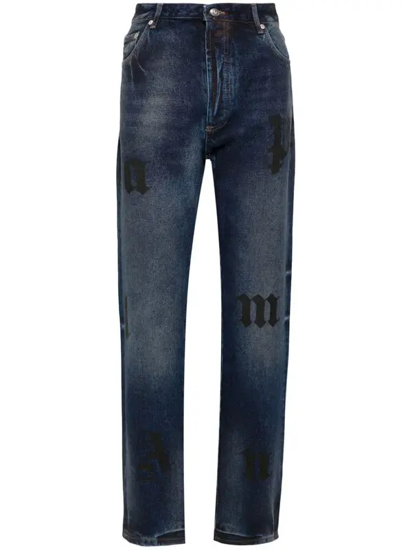 Palm Angels Logo-print Straight Leg Jeans