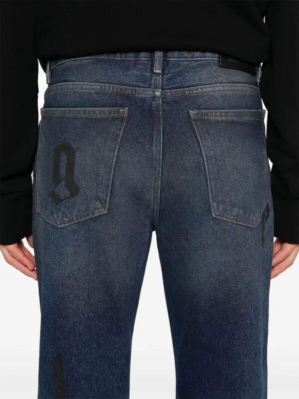 Palm Angels Logo-print Straight Leg Jeans
