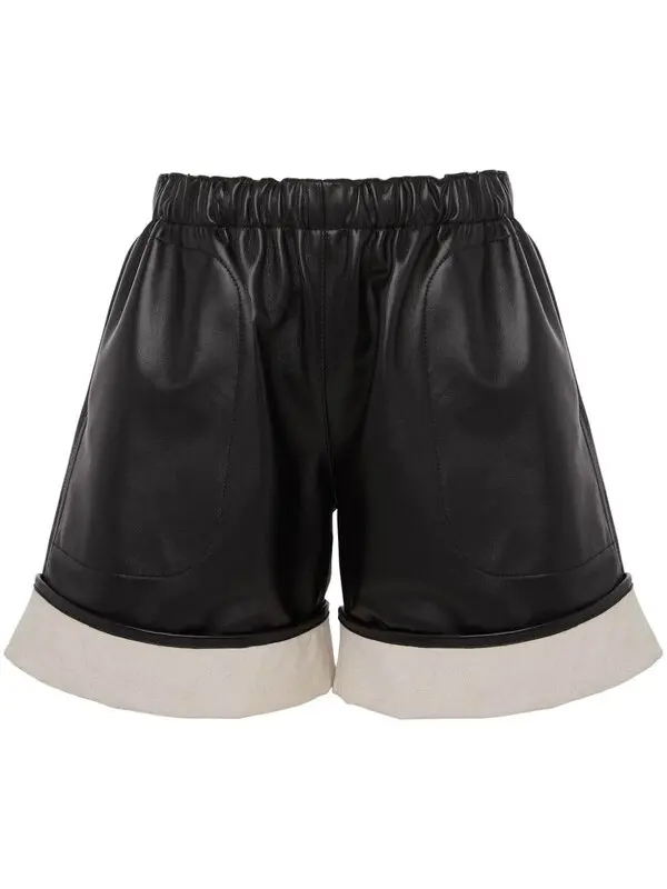 JW Anderson Contrast-hem Leather Shorts