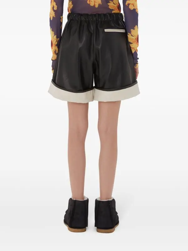 JW Anderson Contrast-hem Leather Shorts