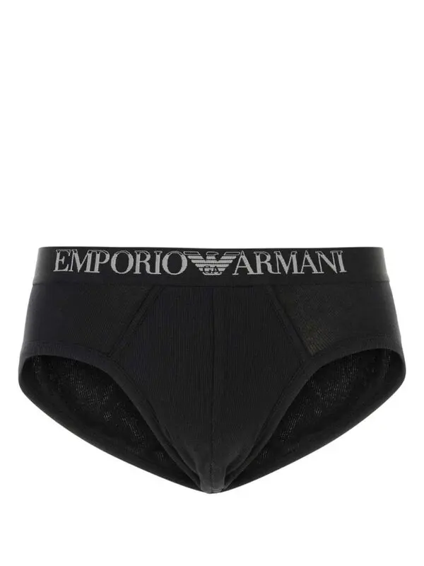 Emporio Armani Logo-waistband Boxers - Black