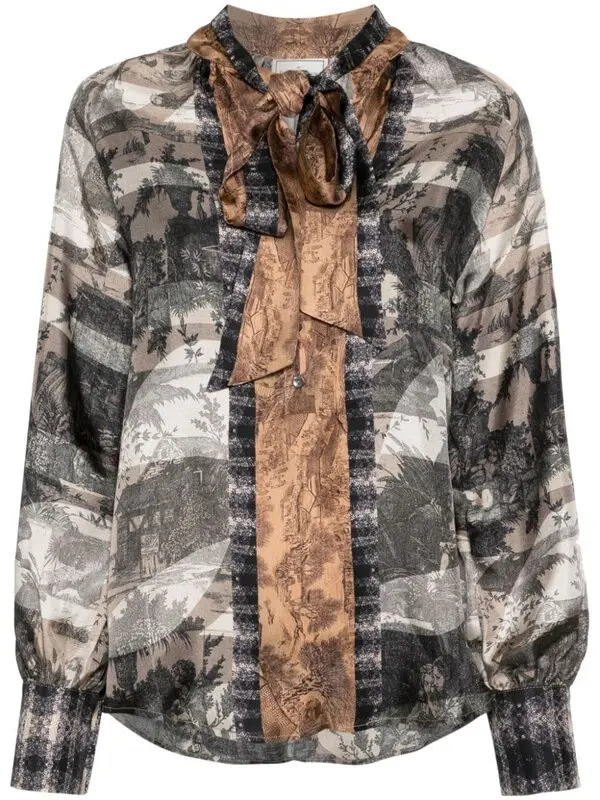 PIERRE-LOUIS MASCIA Printed Silk Shirt