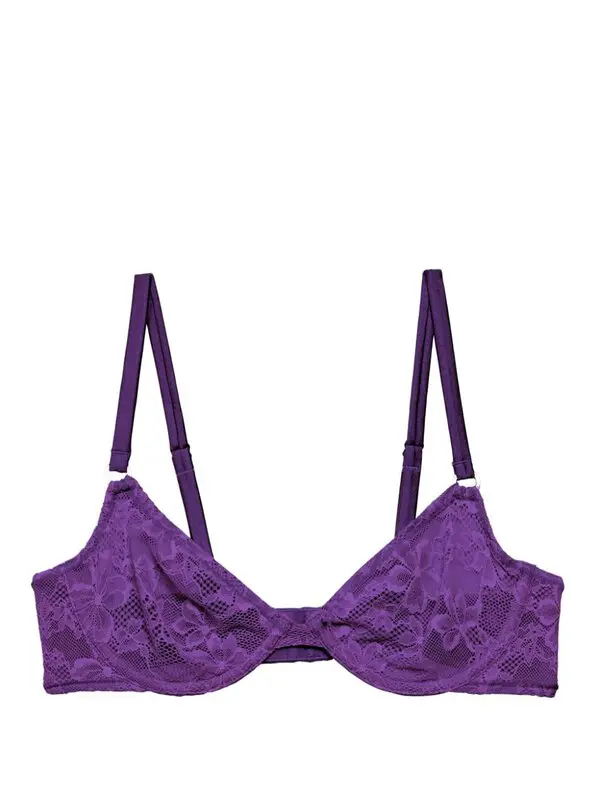 FLEUR DU MAL Le Stretch Lace Demi Bra - Purple