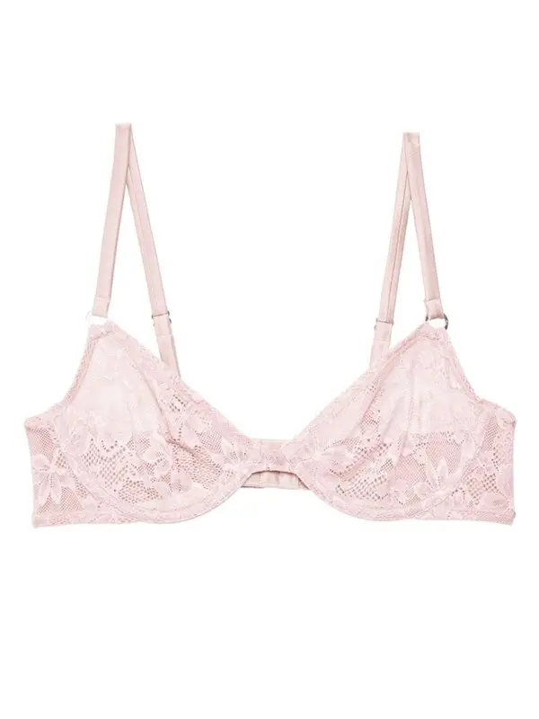 FLEUR DU MAL Le Stretch Lace Demi Bra - Pink