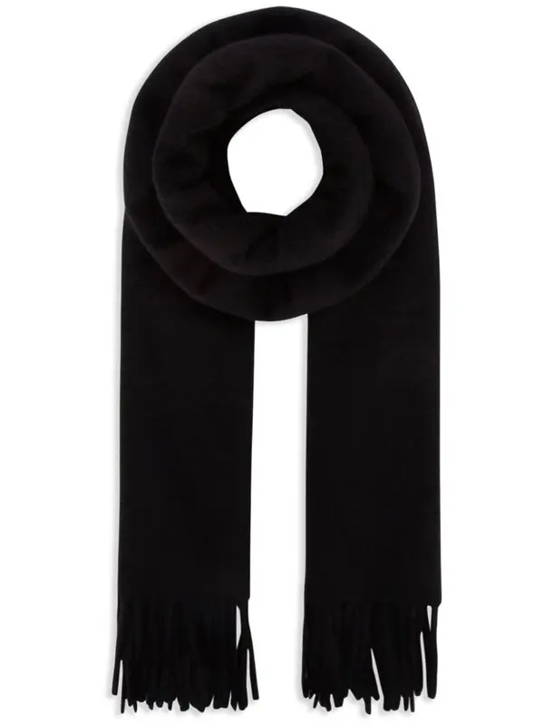 Loro Piana Logo-embroidered Scarf - Black