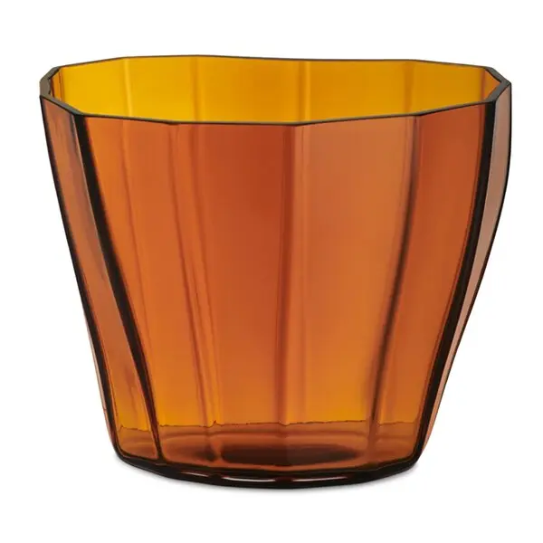 ORREFORS Reed Vase Amber, Low