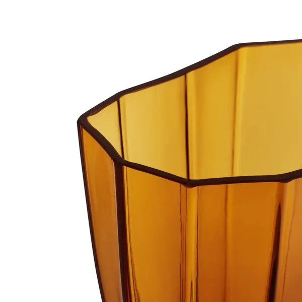 ORREFORS Reed Vase Amber, Medium - Orange