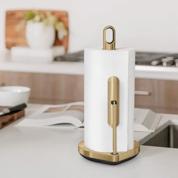 SIMPLEHUMAN Kitchen Paper Towel Holder - Brass