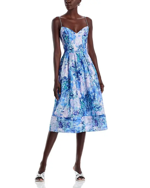 ml monique lhuillier jacquard midi dress ML Monique Lhuillier Strapless Jacquard Mini Dress