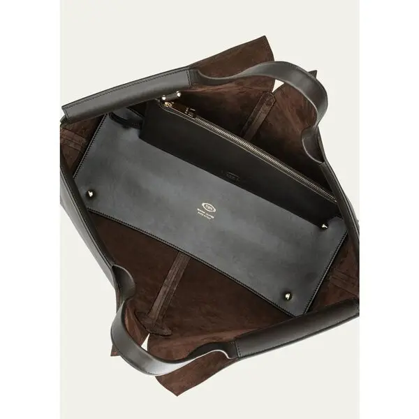 TOD'S Leather Di Folio Tote Bag - Brown