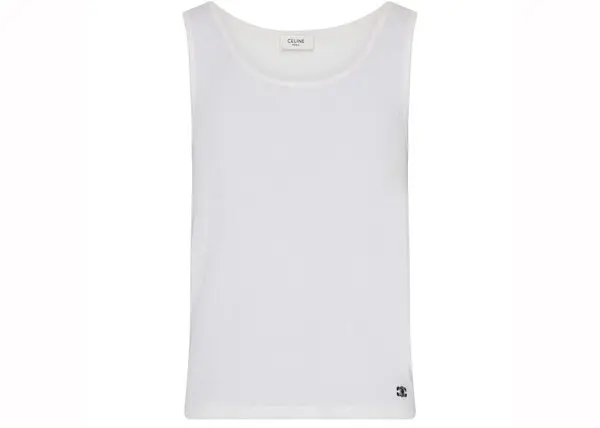 Celine Triomphe Tank Top In Silk Jersey