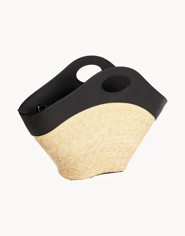 Cos Straw And Leather Handbag