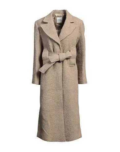 Sandro Bouclé Belted Coat - Sand