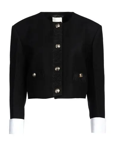 Sandro Jacket Size Wool, Cotton, Viscose - Black