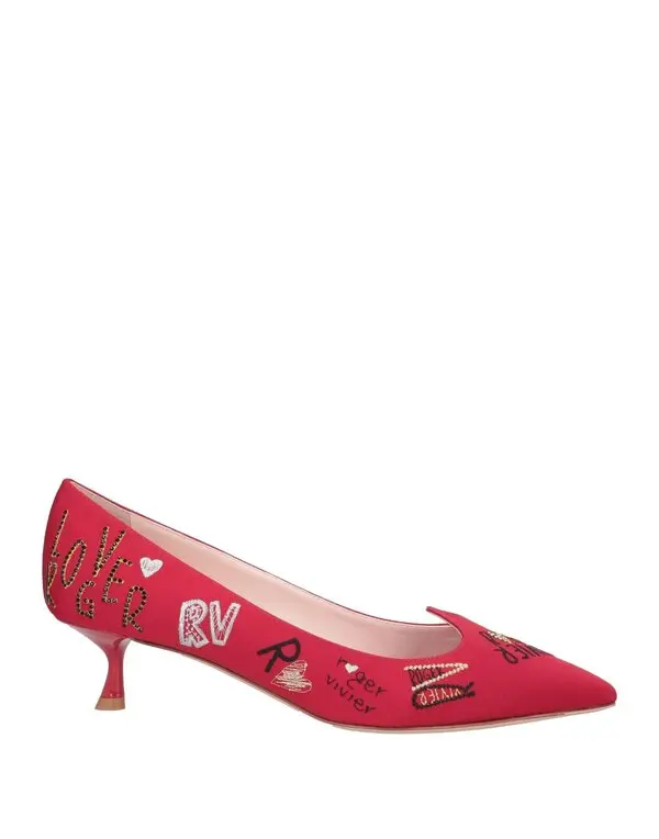 ROGER VIVIER Pumps In Textile Fibers - Red