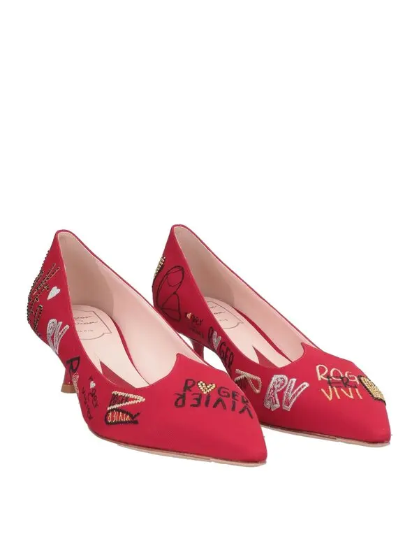 ROGER VIVIER Pumps In Textile Fibers - Red