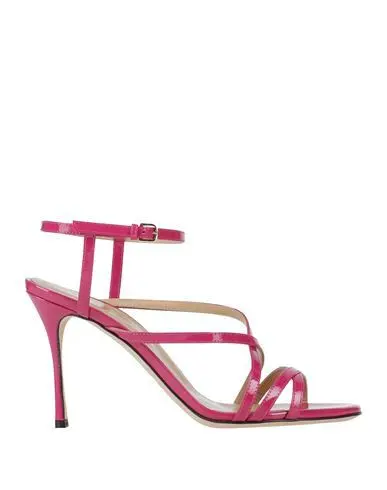 SERGIO ROSSI Patent Leather Slingback Sandals - Fuchsia