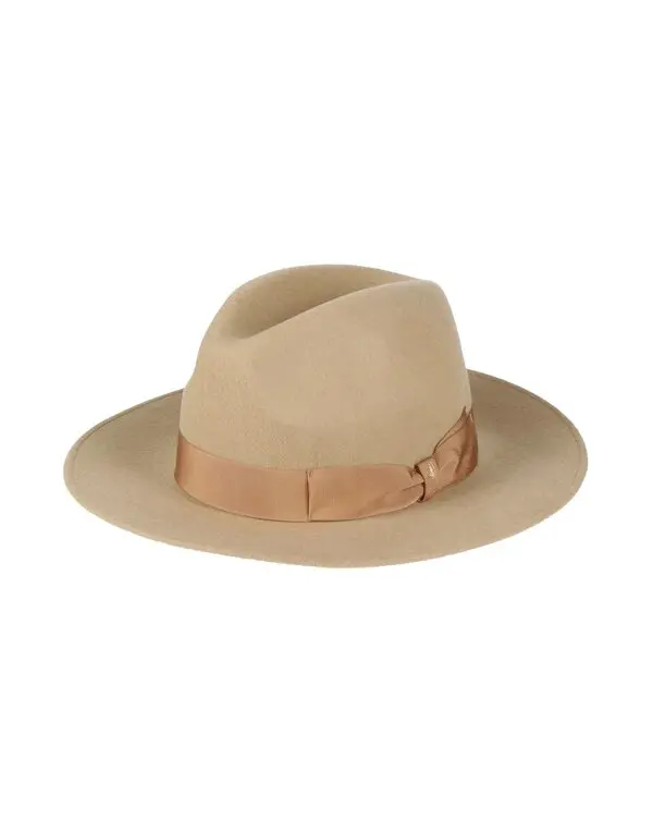 Borsalino Felt Fedora With Appliqués - Beige