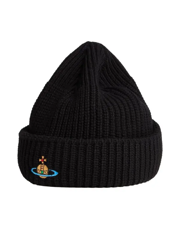 Vivienne Westwood Ribbed Wool Hat - Black - 30% Off | Editorialist
