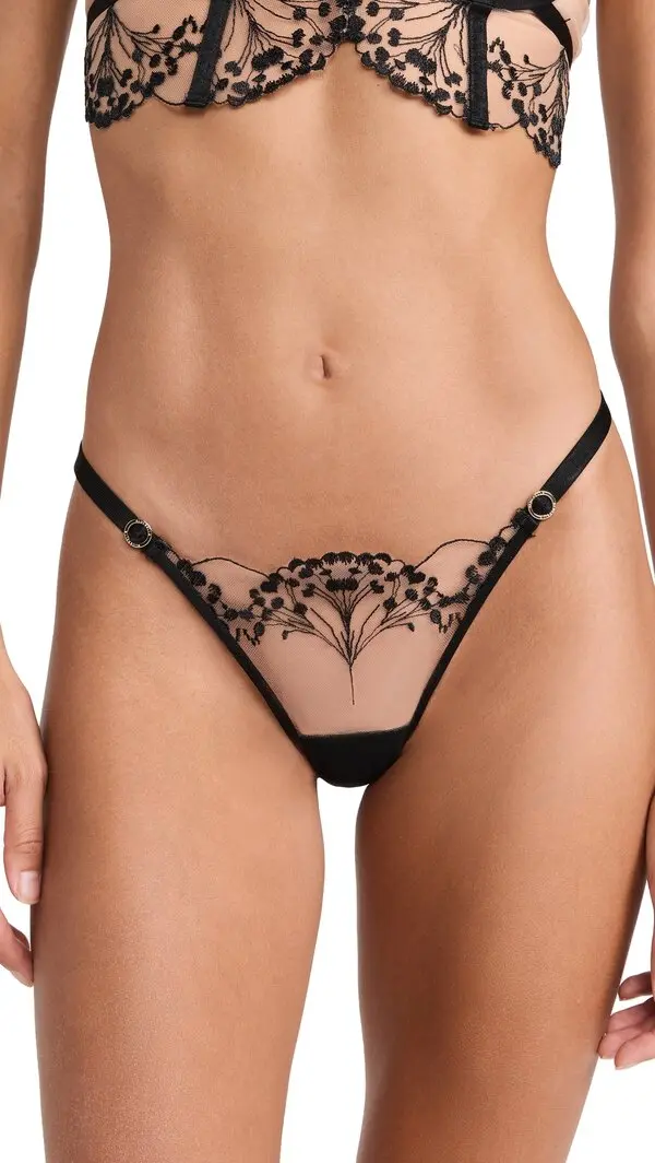 Bluebella Marisa Bikini Panty - Black/sheer