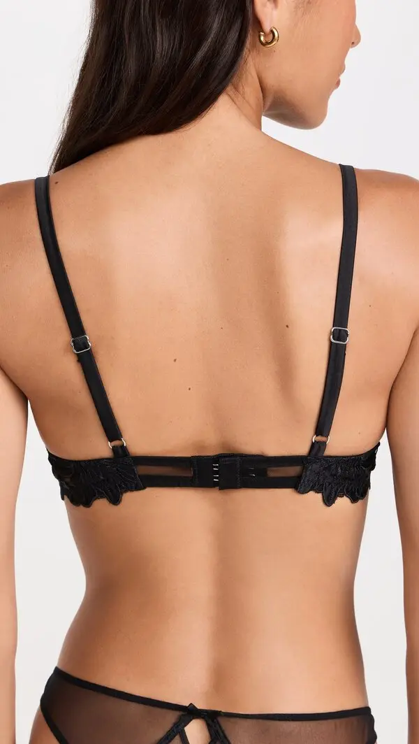 FLEUR DU MAL Lily Embroidery Plunge Demi Bra