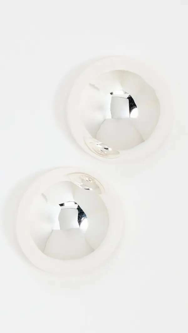 ANNIKA INEZ Small Hemisphere Stud Earrings - Silver