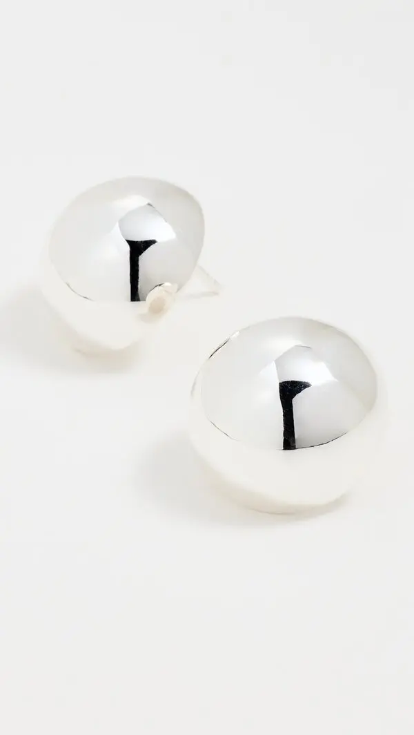 ANNIKA INEZ Small Hemisphere Stud Earrings - Silver