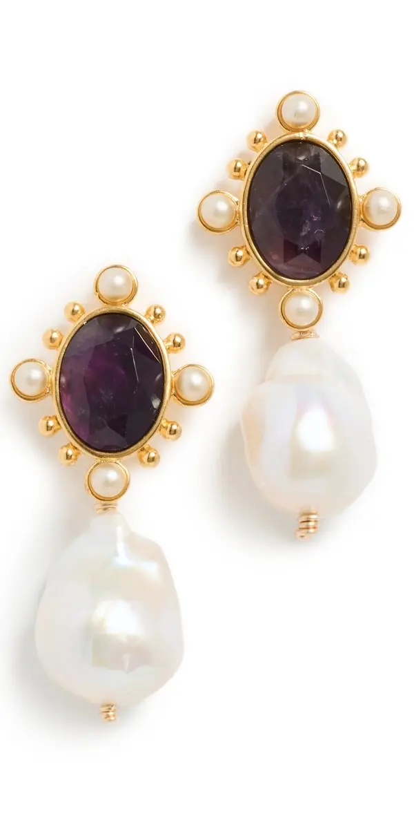 Brinker & Eliza Rosalie Drop Earrings - Amethyst