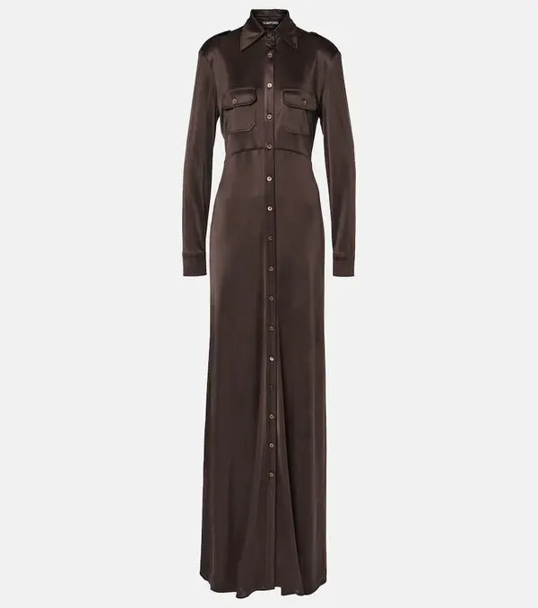 TOM FORD Jersey Maxi Dress - Brown