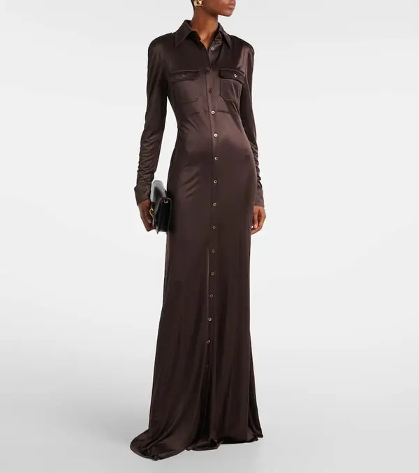 TOM FORD Jersey Maxi Dress - Brown