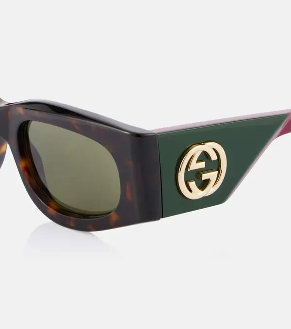 Gucci Interlocking G Rectangular Sunglasses - Multicoloured