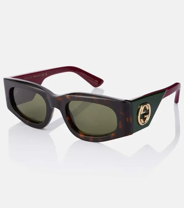 Gucci Interlocking G Rectangular Sunglasses - Multicoloured