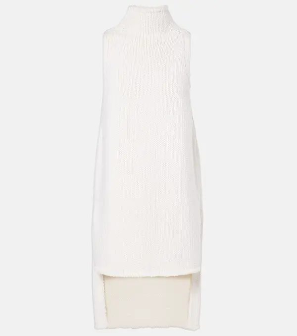 Alaïa Caped Wool Turtleneck Top