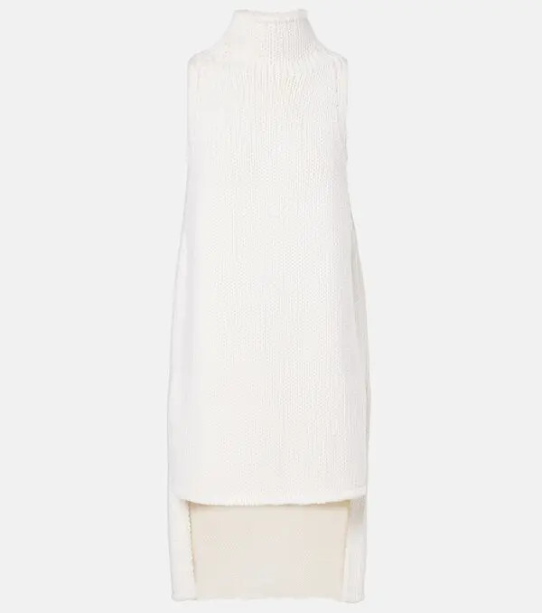 Alaïa Caped Wool Turtleneck Top